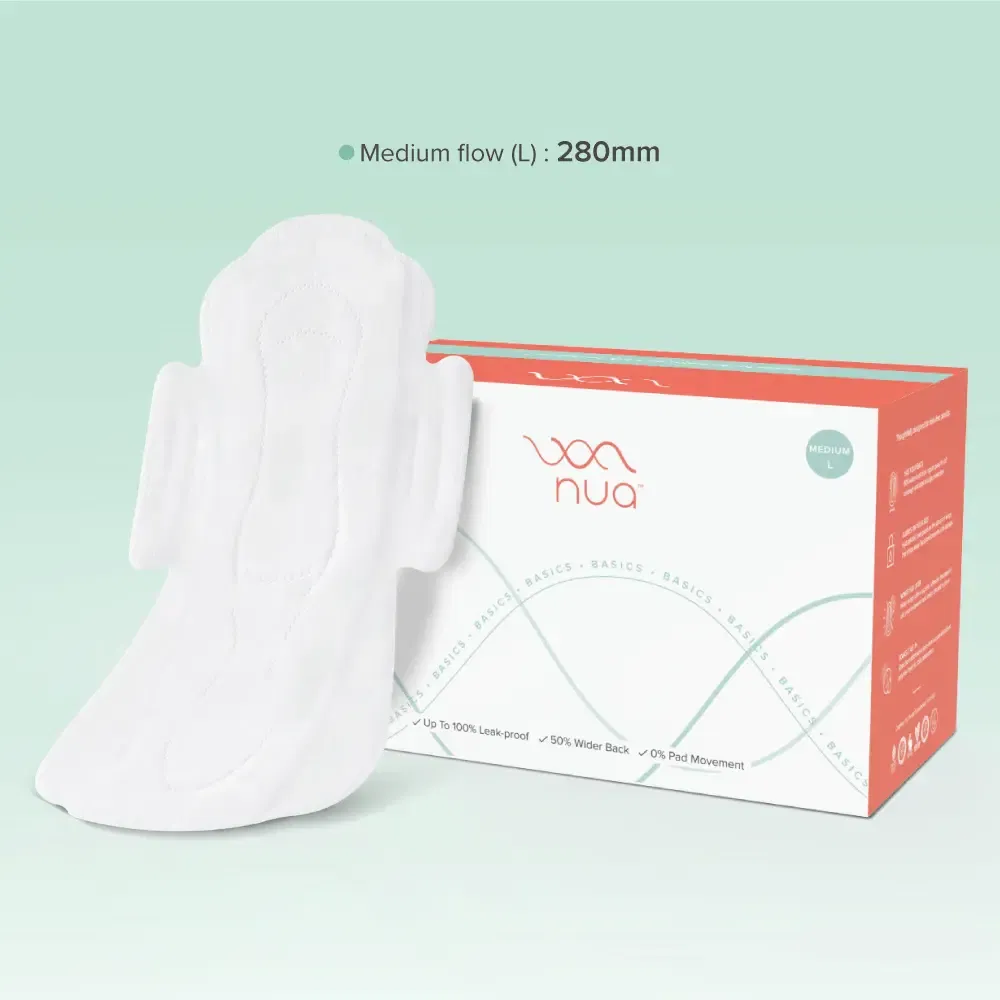 Nua Basics Sanitary Pads with High absorbency & Leak-locking wider back